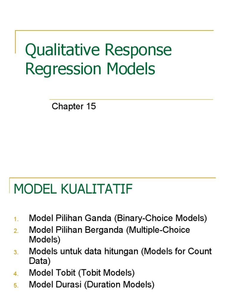 Ch15 Qualitative Response Regression Models | PDF | Metode & Bahan Ajar