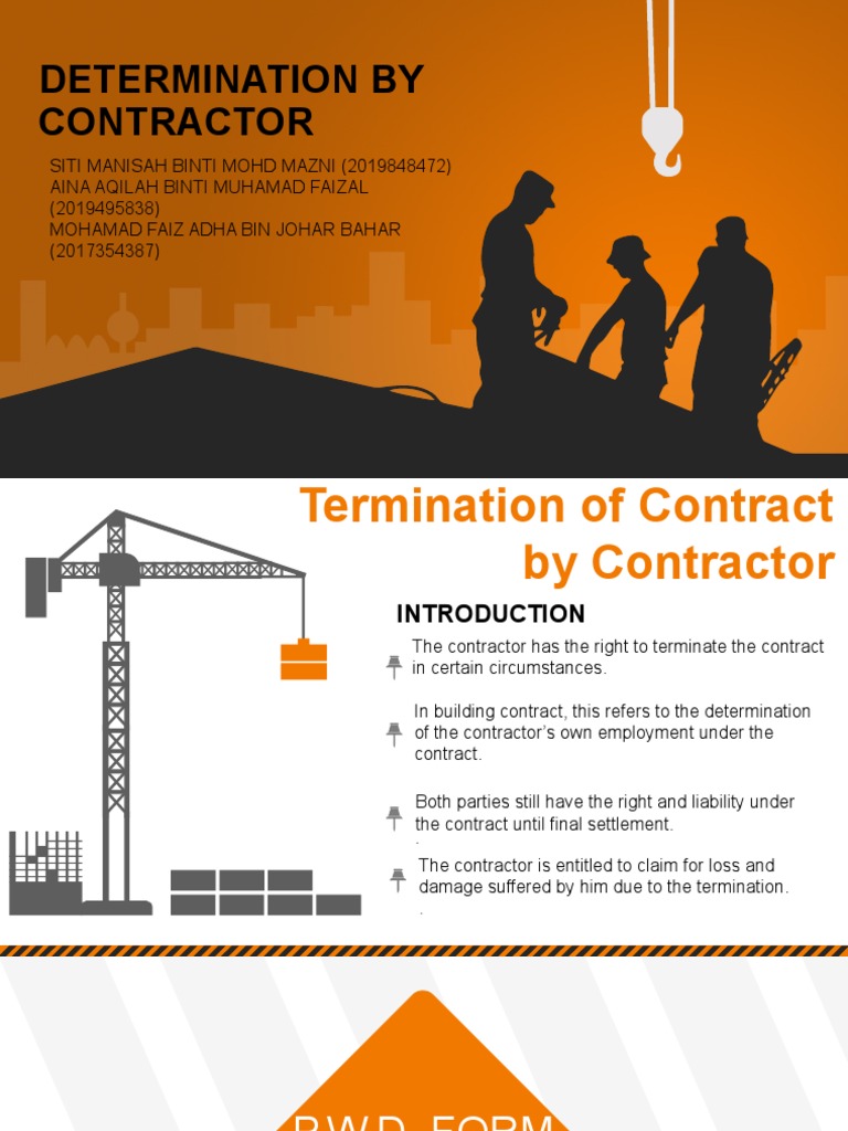 DETERMINATION OF CONTRACT BY CONTRACTOR Latest | PDF | Liquidation ...