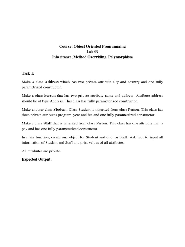 Inheritance And Polymorphism Practice Questions Pdf Method Computer Programming Programming 3358