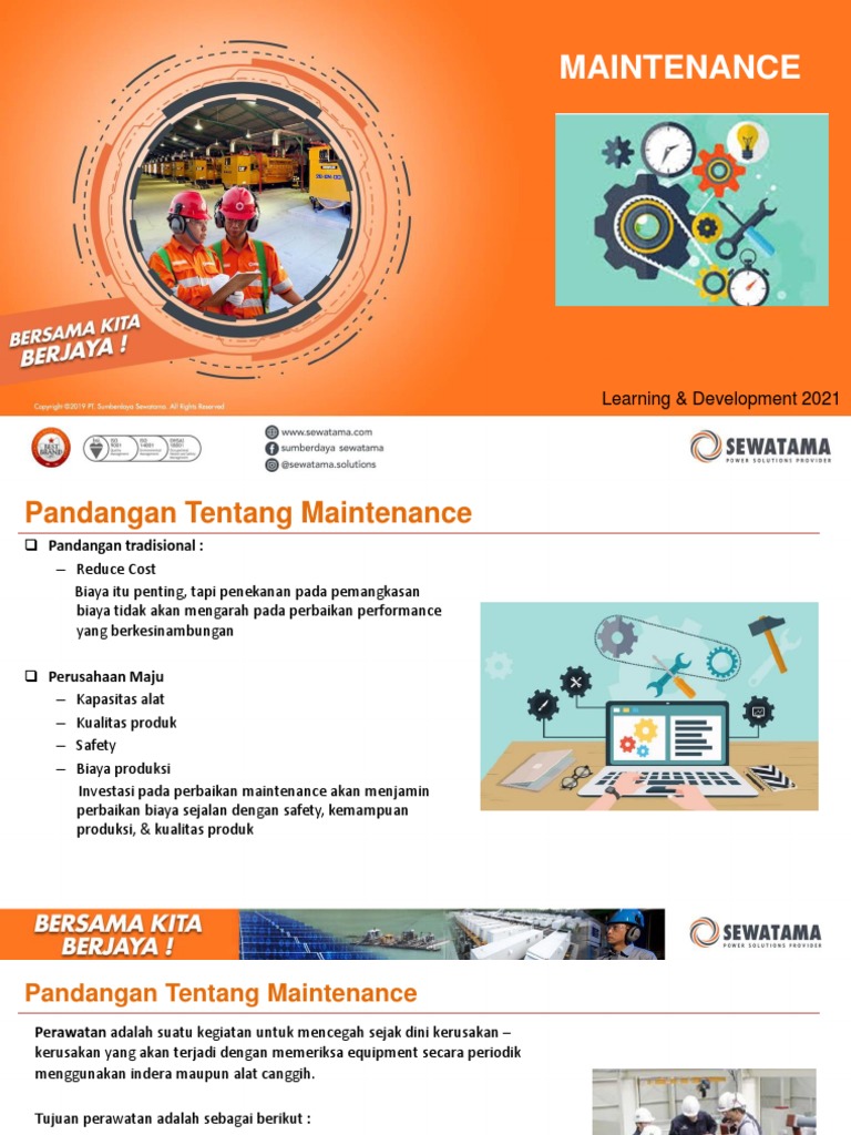 Perbedaan Pemeliharaan Terencana dan Tak Terencana | PDF