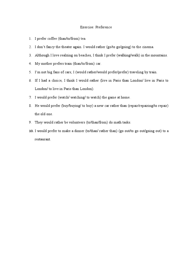 Exercise Preferencedocx 1641284621 | PDF