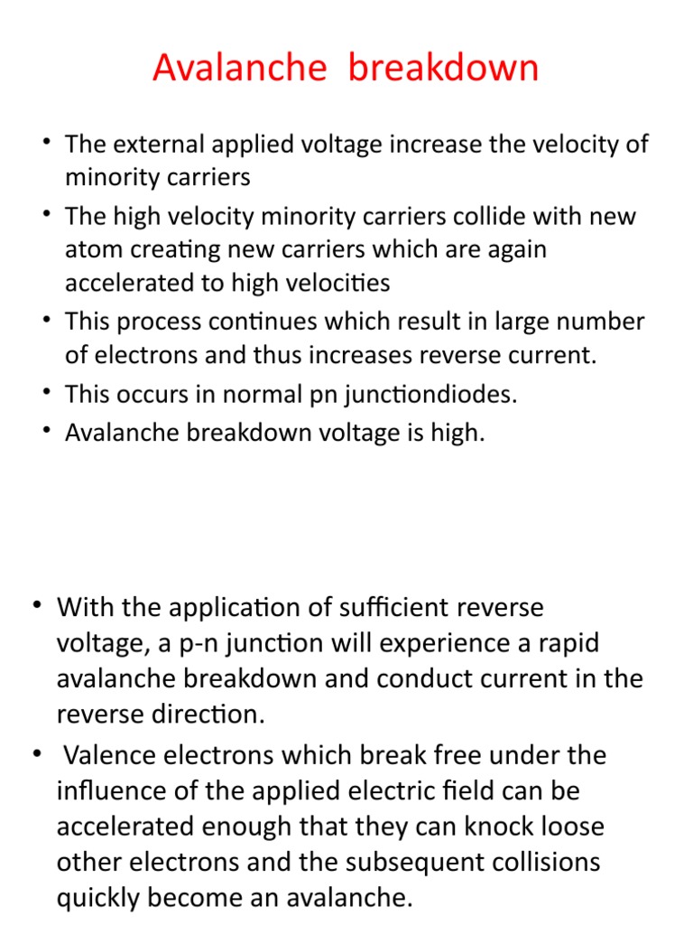 Avalanche Breakdown | PDF | P–N Junction | Diode