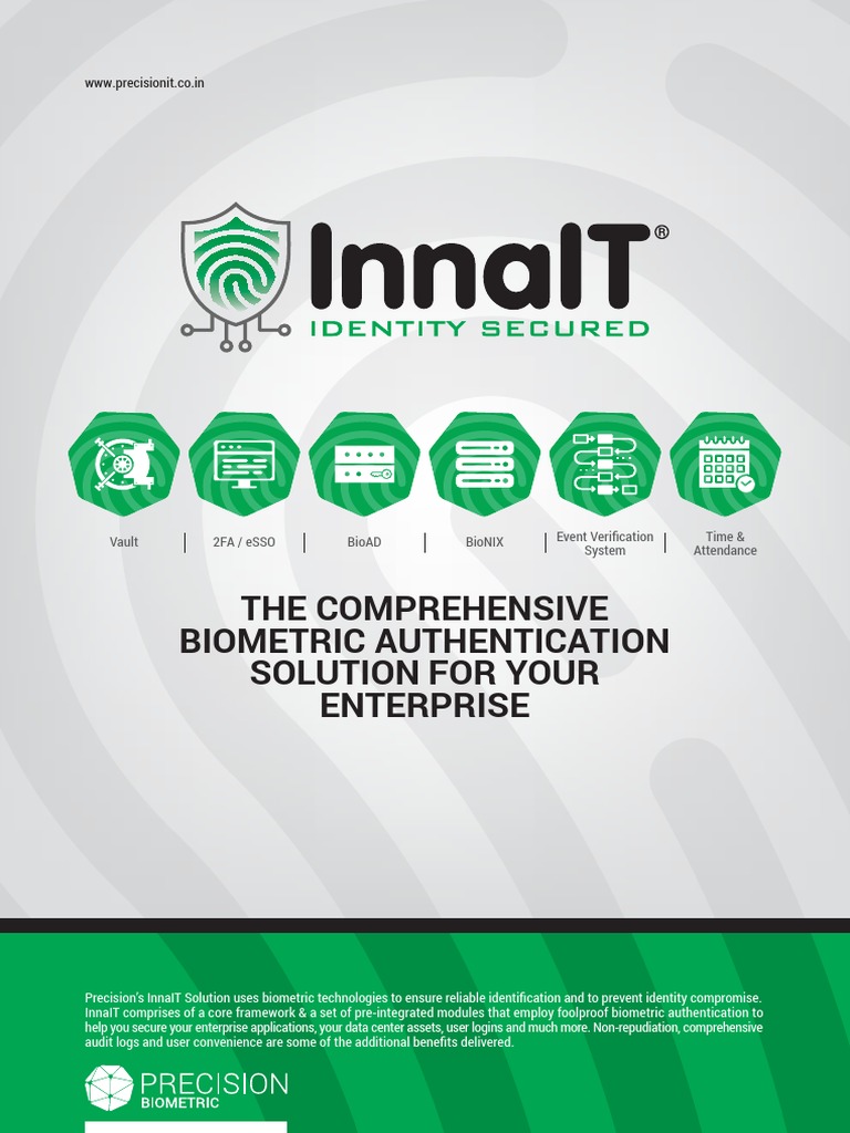 Precision Biometric - InnaIT Brochure | PDF | Authentication | Biometrics