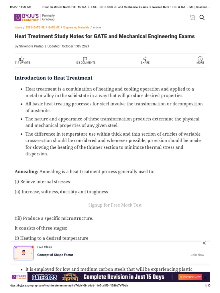 Heat Treatment Notes PDF | Download Free PDF | Heat Treating ...