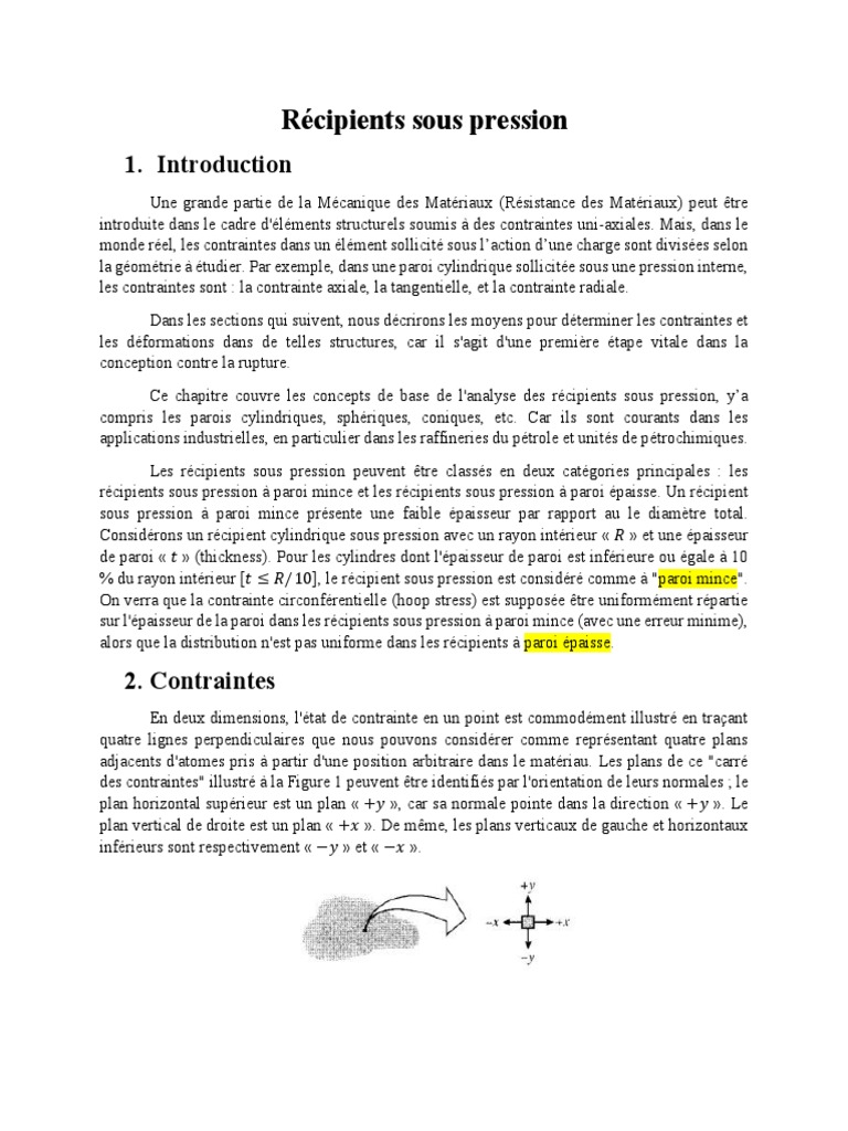 Récipients Sous Pression | PDF | Élasticité (Physique) | Pression