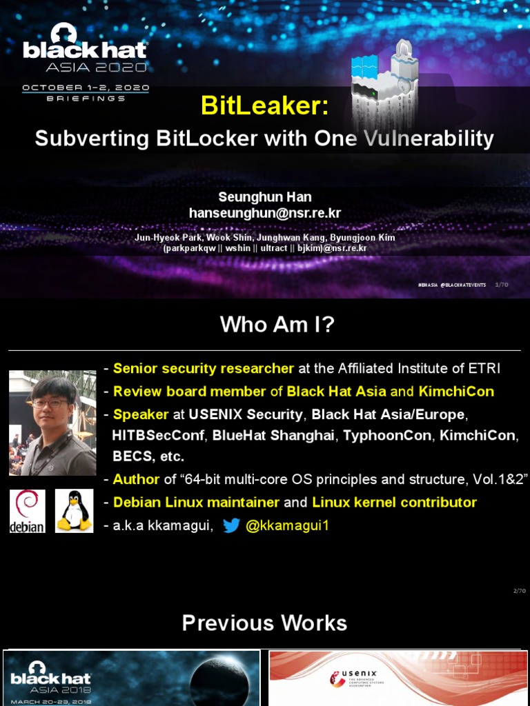 Asia 20 Han BitLeaker Subverting BitLocker With One Vulnerability ...