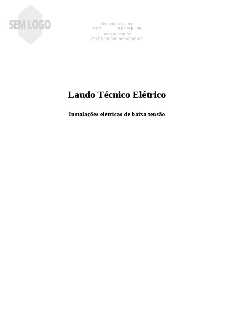 Laudo e Relatorio Eletrico - Modelo | PDF | Eletricidade | Rede elétrica