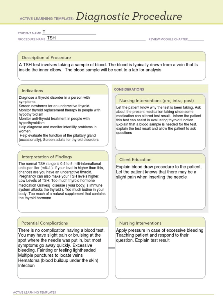 Diagnostic Procedure TSH | PDF | Thyroid | Thyroid Stimulating Hormone