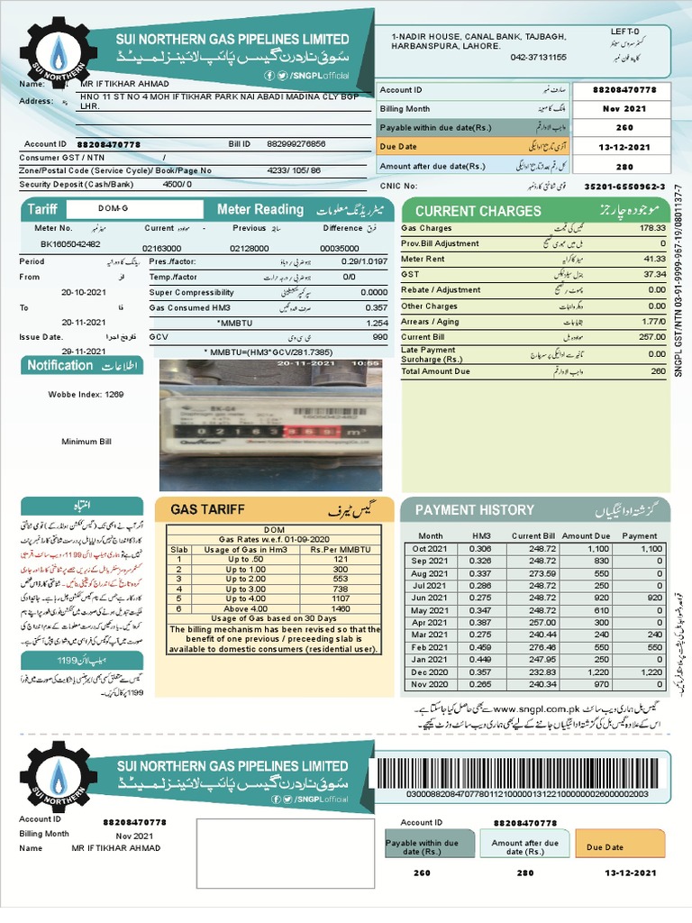 Gas Bill | Download Free PDF | Services (Economics) | Payments