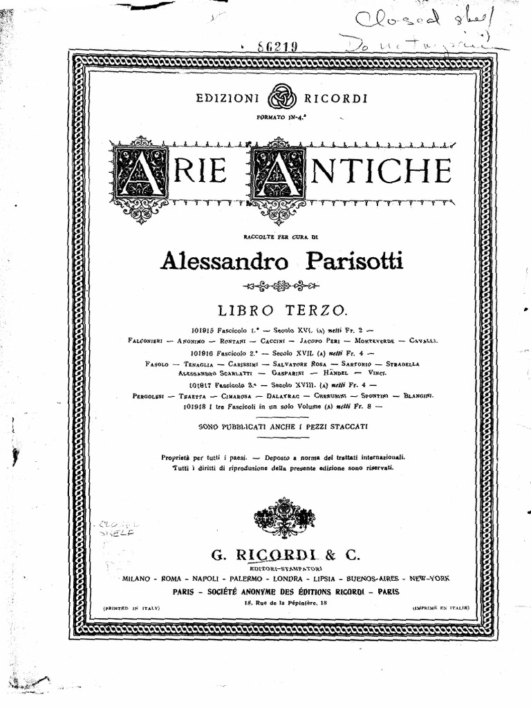 Arie Antiche, Vol 3 | PDF