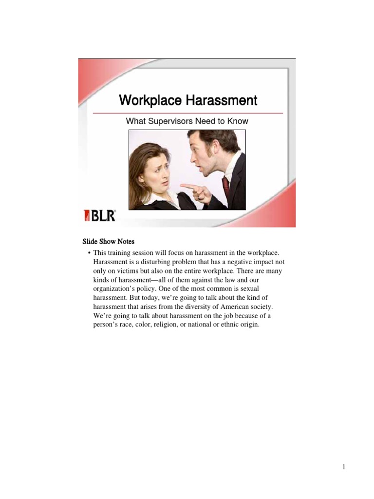 Workplace Harassment | PDF | Sexual Harassment | Harassment