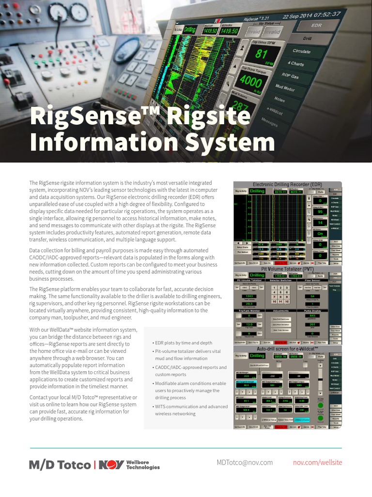Rigsense™ Rigsite Information System: Electronic Drilling Recorder (Edr ...