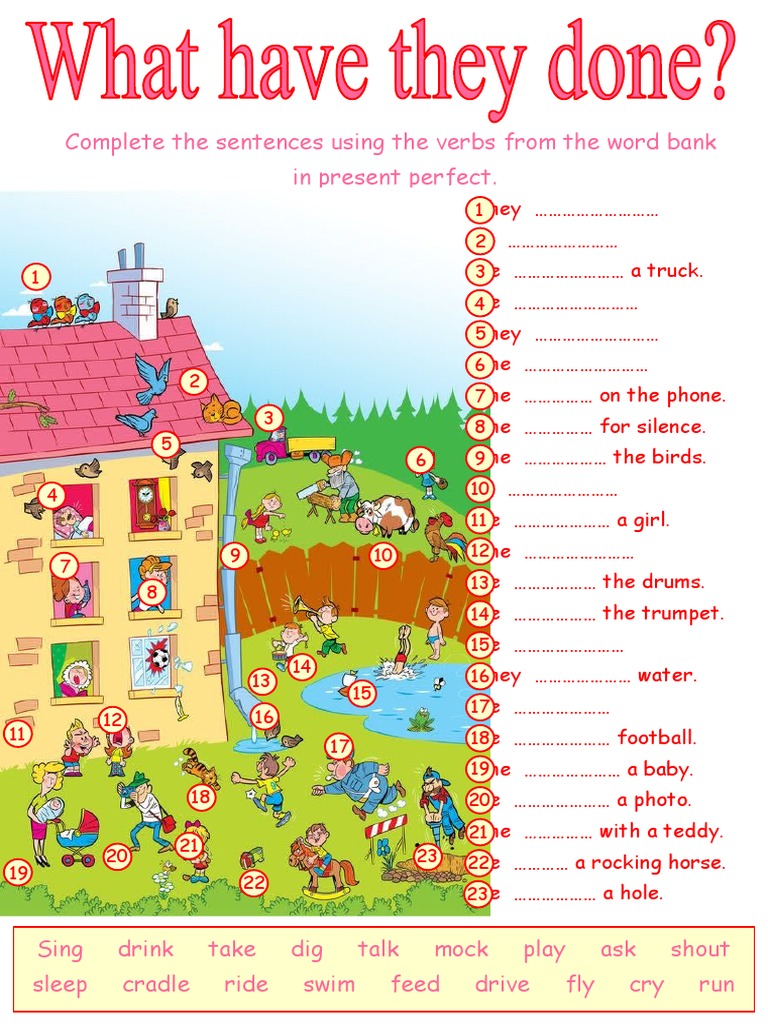Complete Sentences with Verbs | PDF | Grammar | Language Families