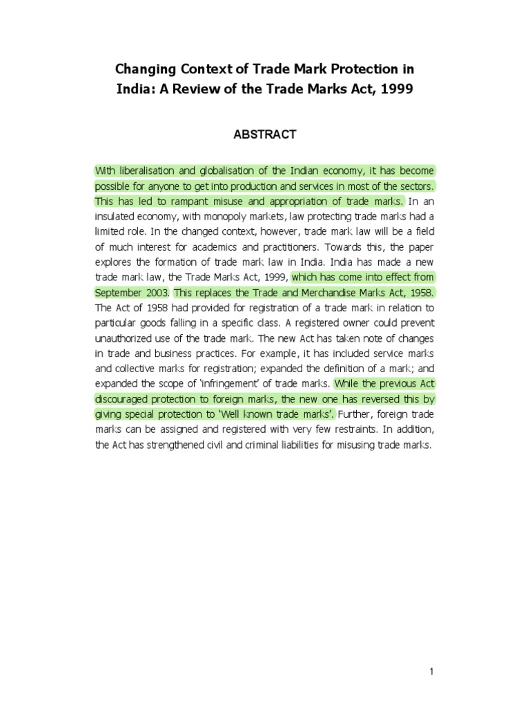 0 Trade Mark | PDF | Trademark | Common Law