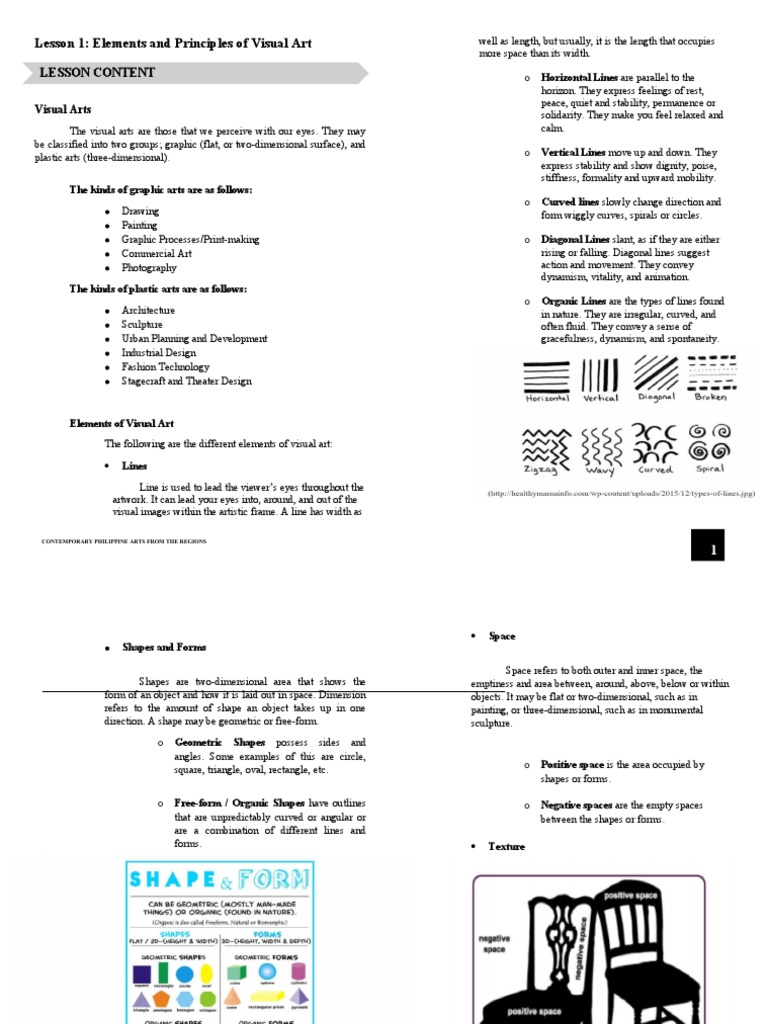 Lesson 1: Elements and Principles of Visual Art | PDF | Color | Shape