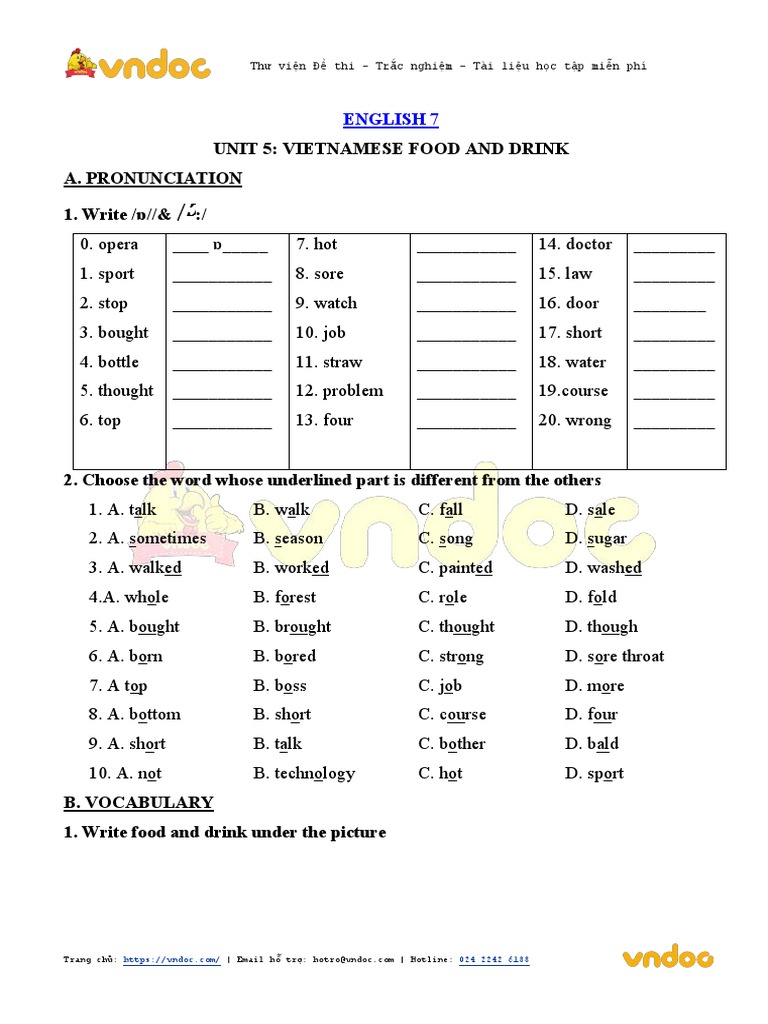 Vietnamese Food Vocabulary & Pronunciation | PDF | Cooking | Foods