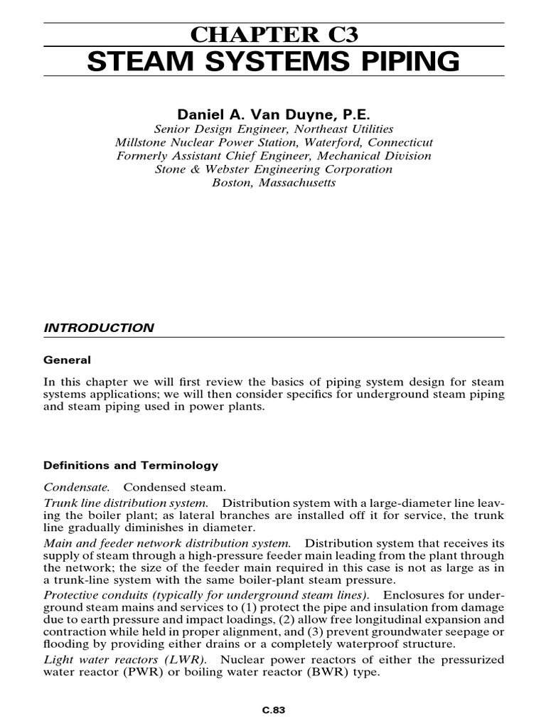 Steam Piping Systems Design Overview | PDF | Pressurized Water Reactor ...