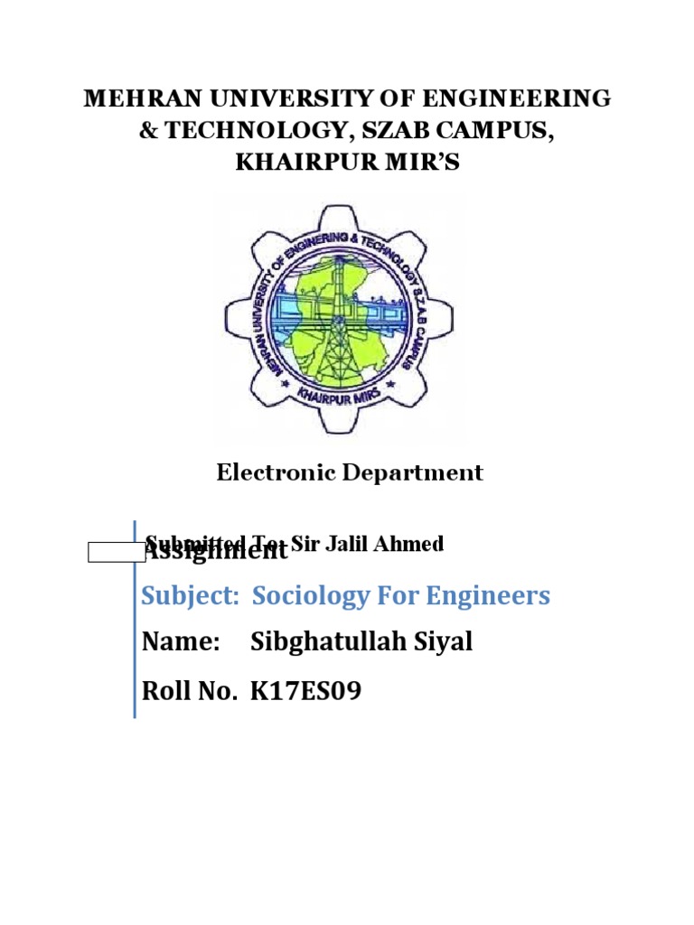 Assignment: Mehran University of Engineering & Technology, Szab Campus ...