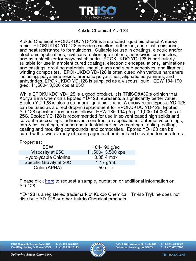 Kukdo Chemical YD-128 TDS | PDF