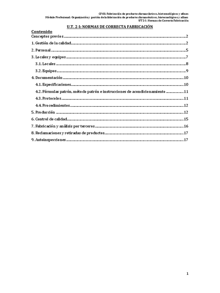 NCF Normas de Correcta Fabricación | PDF | Calidad (comercial ...