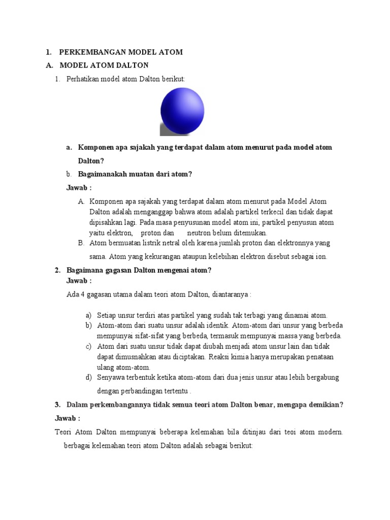 Perkembangan Teori Model Atom | PDF