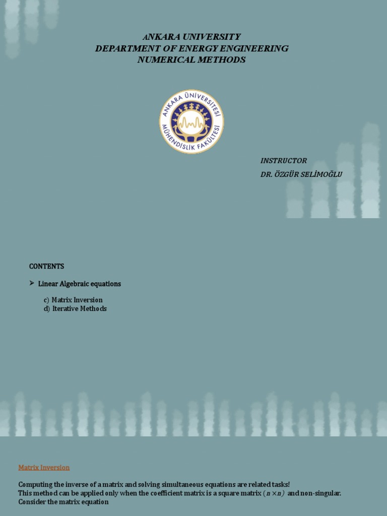 4-UNIT-Matrix Inversion-Iterative Methods | PDF | Matrix (Mathematics) | Mathematical Concepts