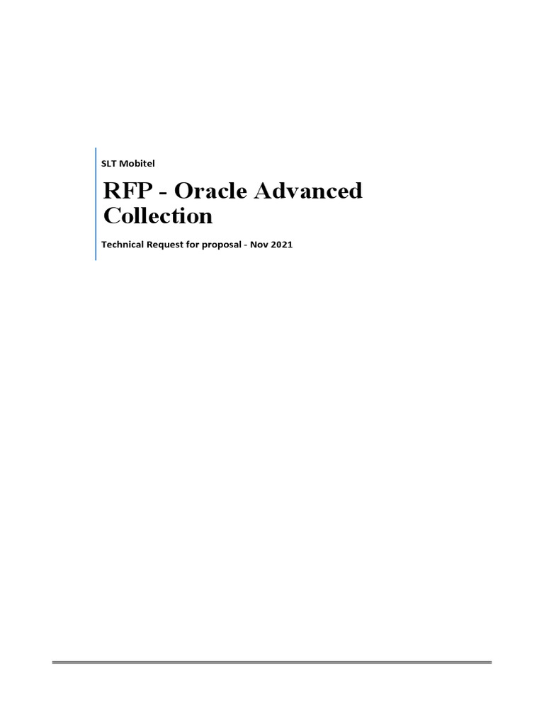 RFP - Oracle Advanced Collection: SLT Mobitel | PDF | Enterprise Resource Planning | Implementation