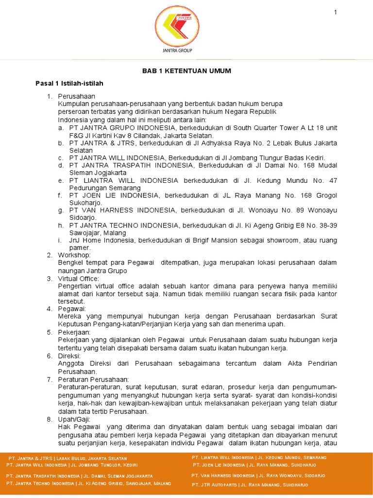 Draft Buku Pedoman Perusahaan | PDF