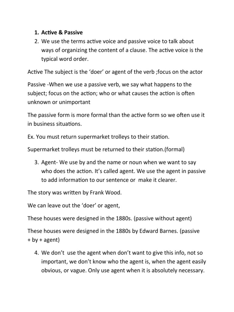 Active & Passive | PDF | Verb | Linguistic Morphology