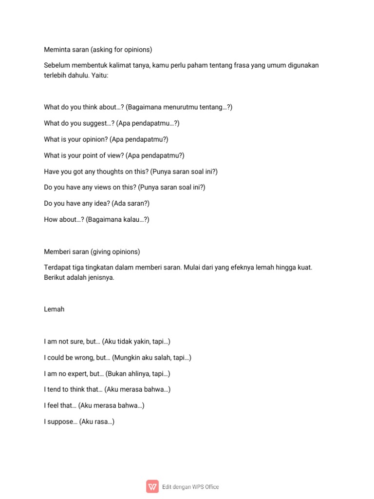 Asking and Giving Opinion | PDF