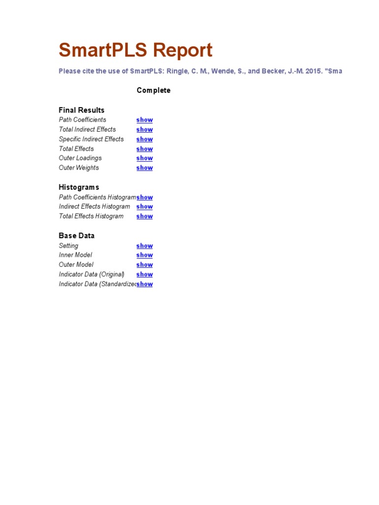 Smartpls Report: Complete Final Results | PDF | Standard Deviation ...