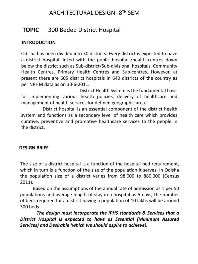 8th Sem Design Brief | PDF | Health Care | Hospital