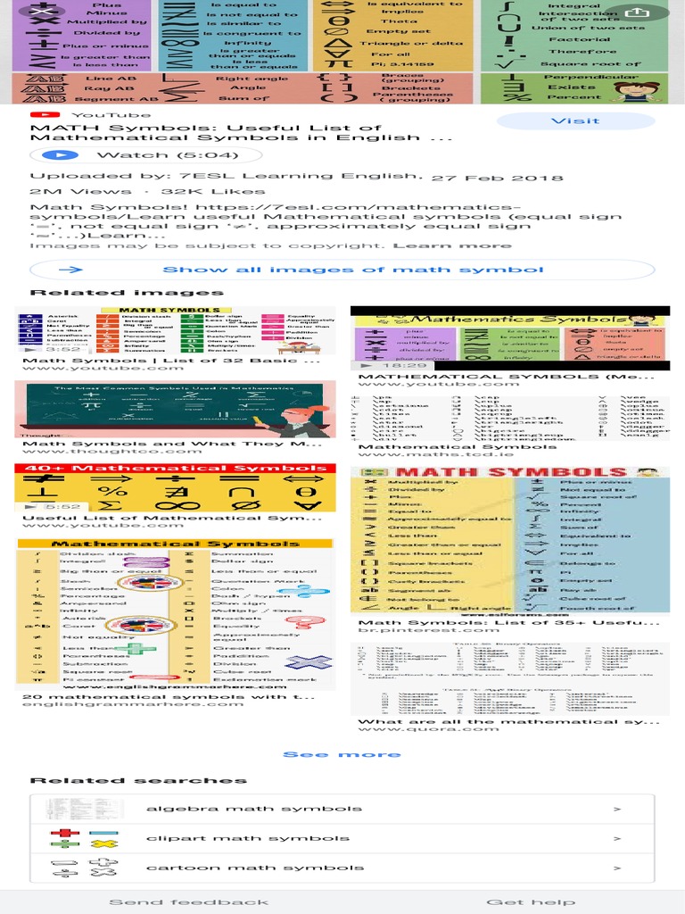 Math Symbol - Google Search | PDF | Mathematics | Mathematical Notation