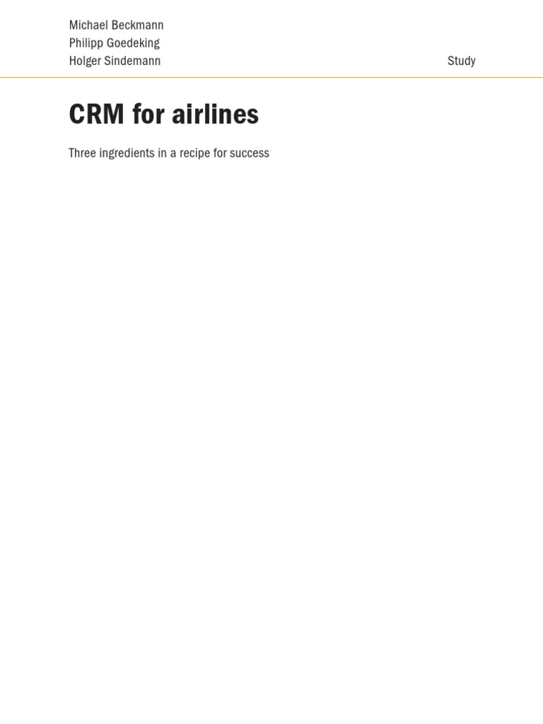 CRM For Airlines | PDF | Consumer Behaviour | Marketing