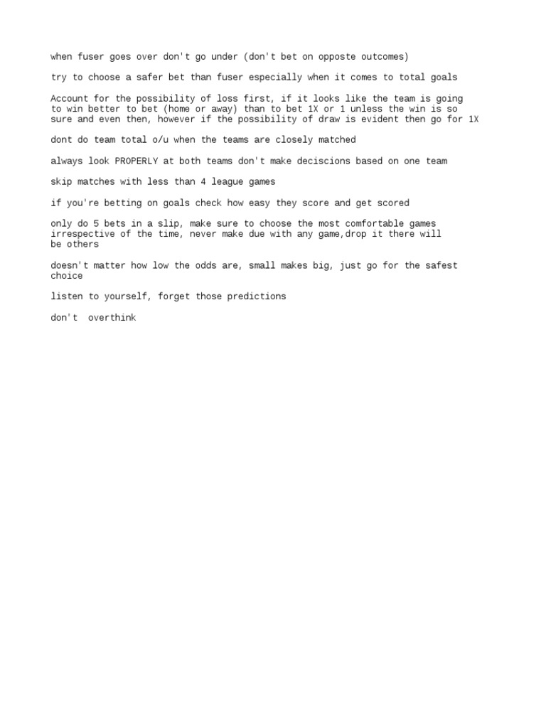 Bet Tips PDF