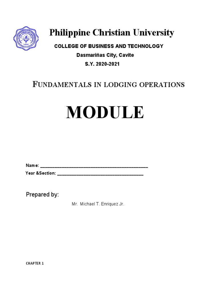 Module Fundamentals in Lodging Operations | Download Free PDF | Housekeeping | Bed