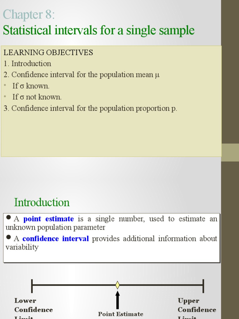 Statistical Intervals For A Single Sample: Learning Objectives | PDF ...