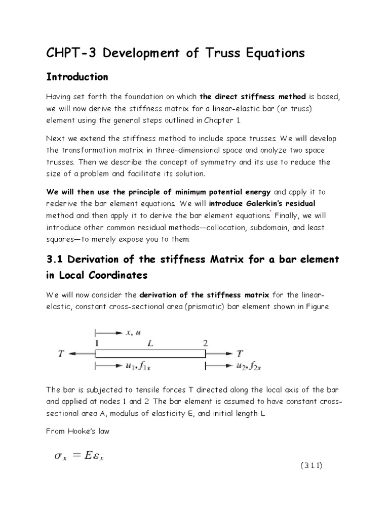 CHPT 3 - Development of Truss Equations | PDF | Finite Element Method ...