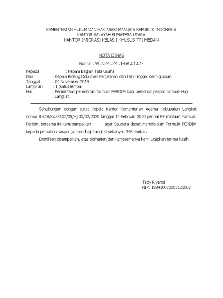 NODIN Minta Perdim | PDF | Ilmu Sosial | Hukum