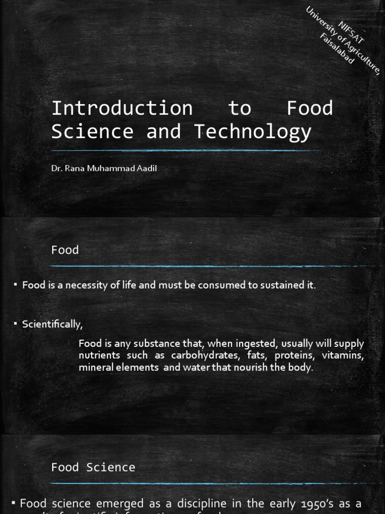 Chapter 1. Introduction To Food Science Technology | PDF | Food Science ...
