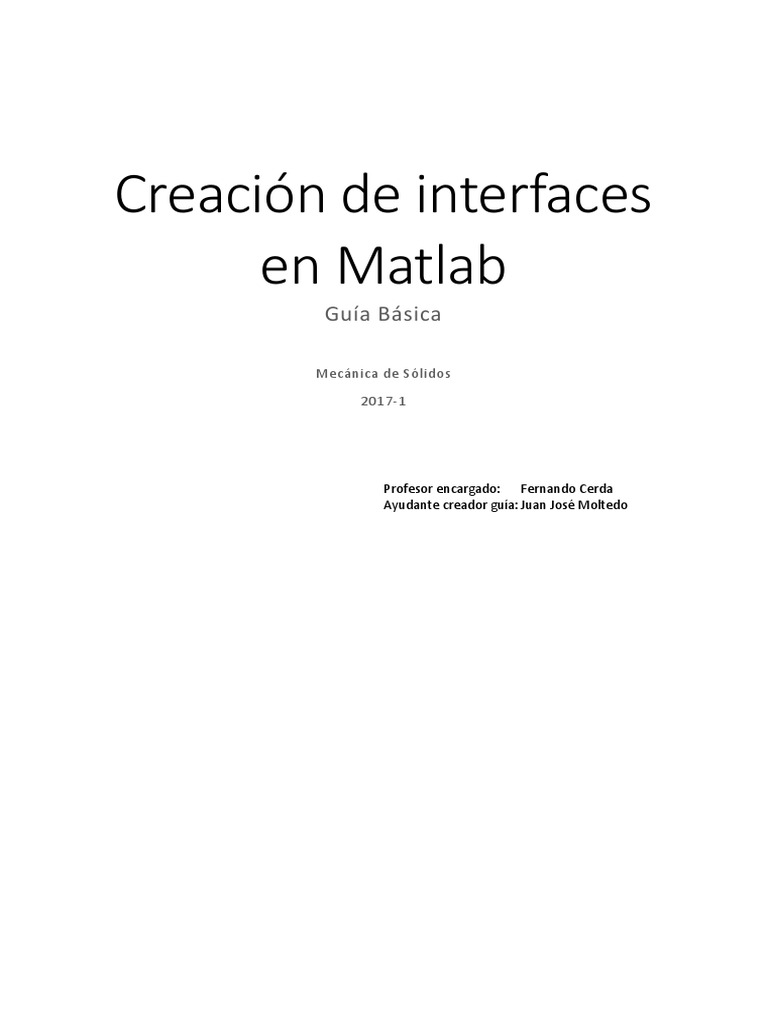 Creación de Interfaces en MATLAB | PDF | Interfaz de usuario | Ventana ...