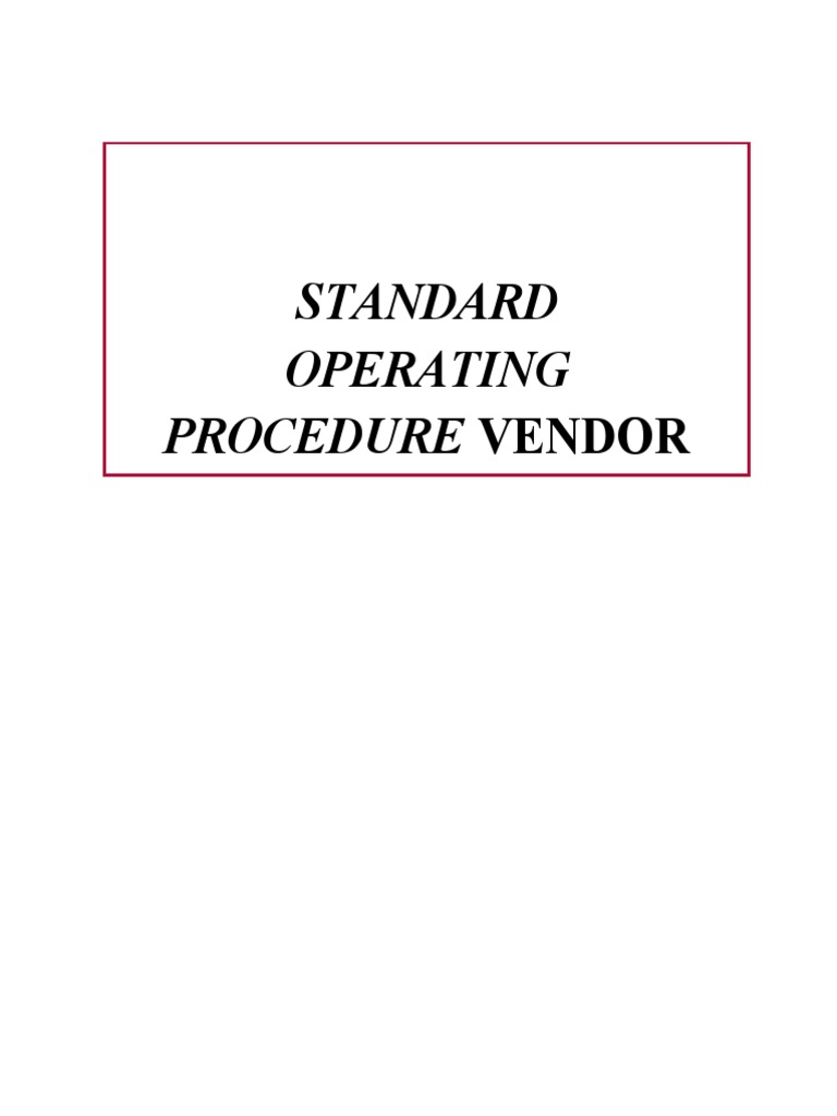 Draft SOP | PDF | Procurement | Business