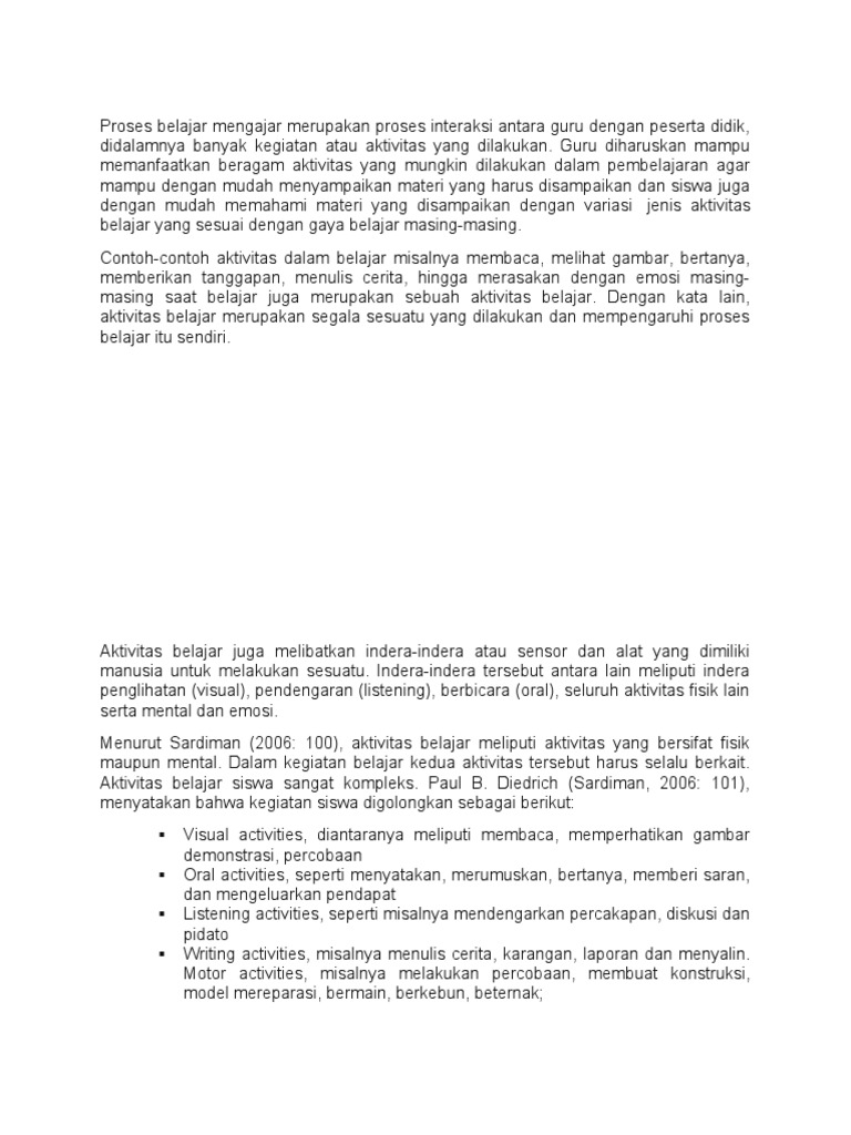 Proses Belajar Mengajar Merupakan Proses Interaksi Antara Guru Dengan ...