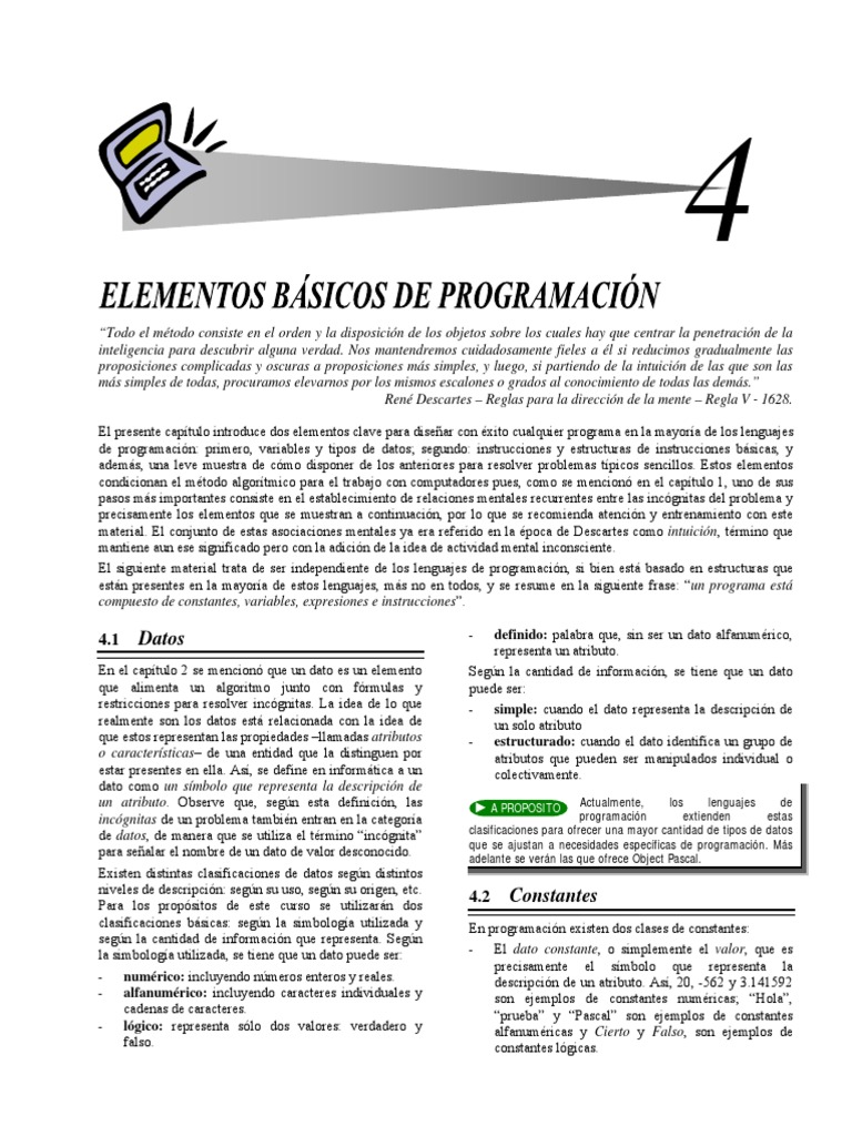 4-Elementos de Programacion | PDF | Lenguaje de programación | Algoritmos