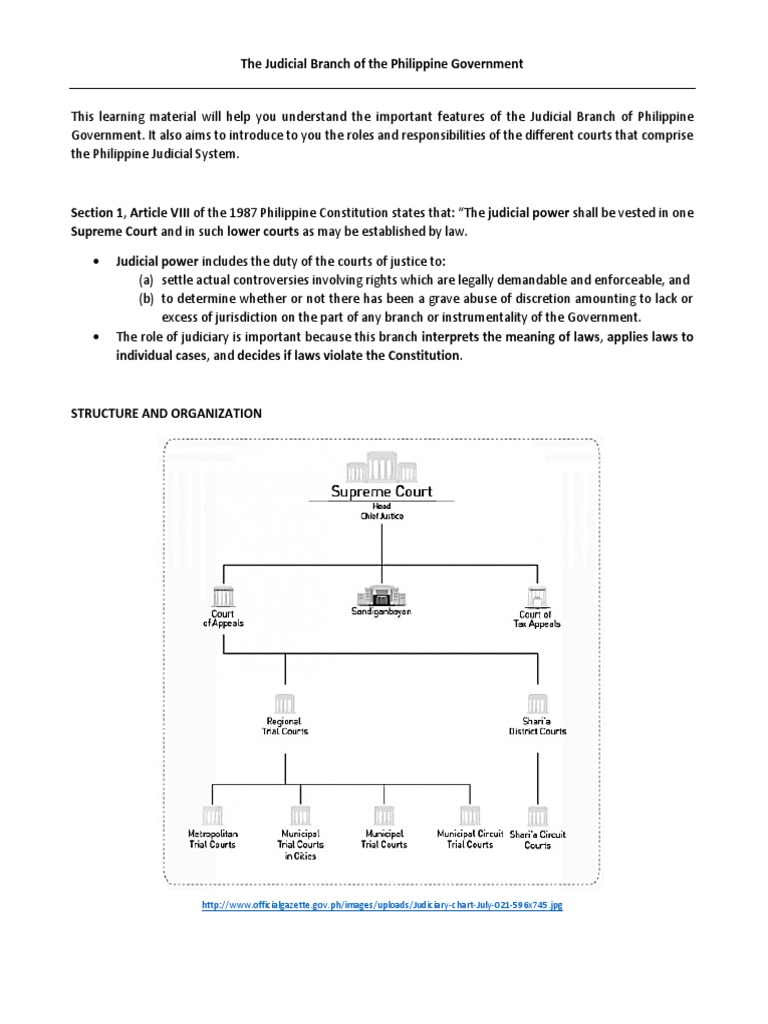 Lecture Notes (The Judicial Branch) | PDF | Supreme Courts | Judiciaries