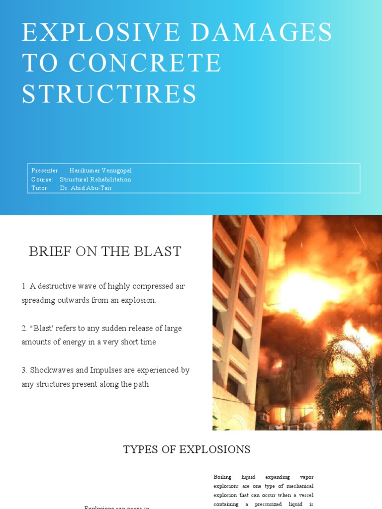 Explosive Damages To Concrete Structures | PDF | Explosion | Physical ...