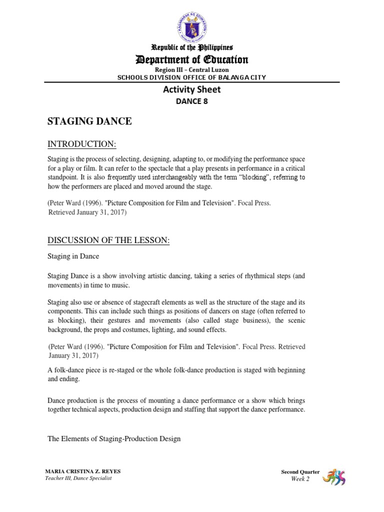 Department of Education: Activity Sheet | PDF | Performing Arts | Theatre