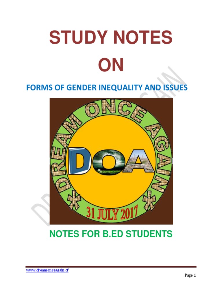 Gender School Society Unit2 | PDF | Woman | Gender Studies