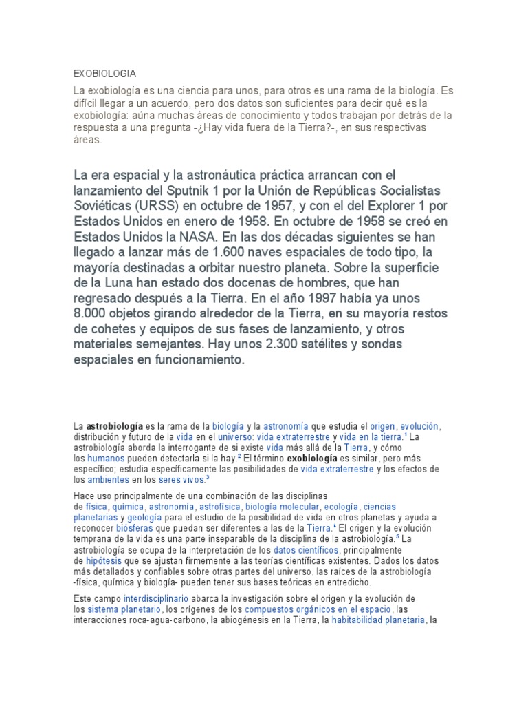 14 Exobiologia | PDF | Astrobiología | Naturaleza