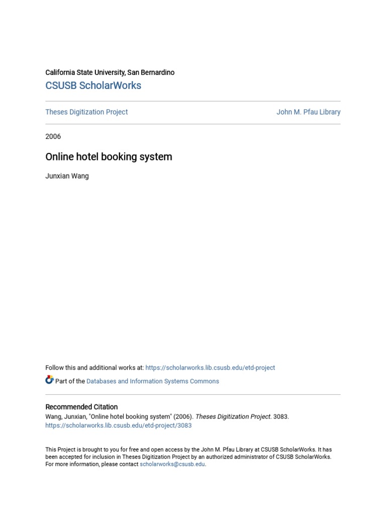Online Hotel Booking System | PDF | World Wide Web | Internet & Web